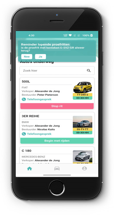Dé Proefrit App voor Auto & Motoren bedrijven - PaceX